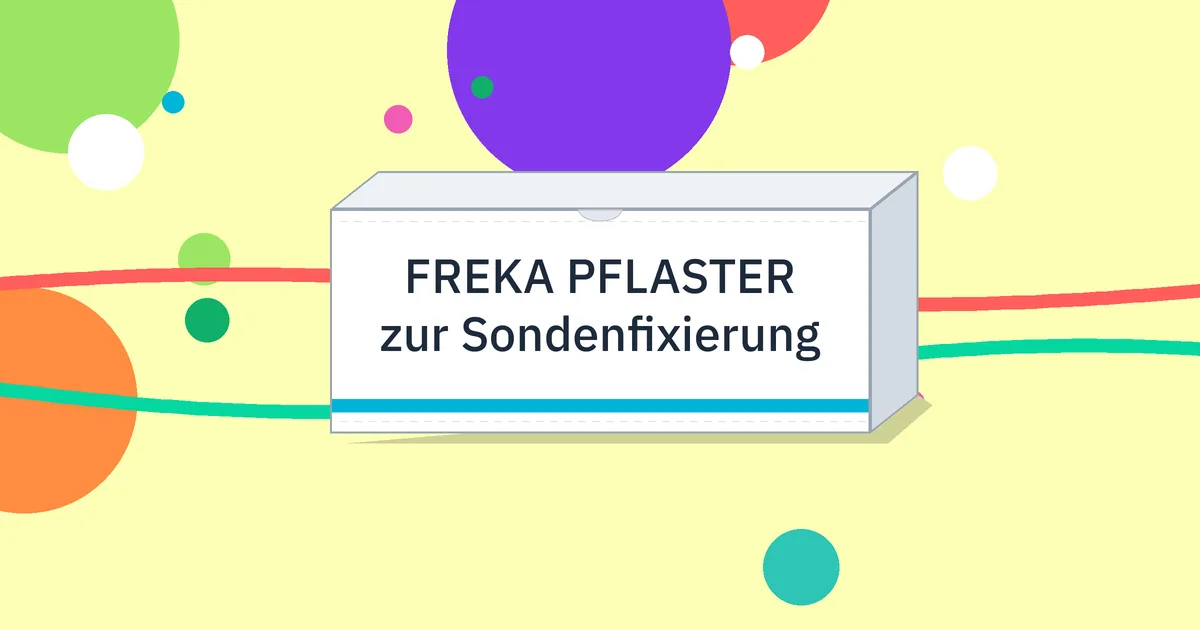 Symbolbild: Packung mit der Aufschrift FREKA PFLASTER zur Sondenfixierung (PZN 01850261) – Verfügbarkeit und Bezug in Apotheken in Frankfurt am Main