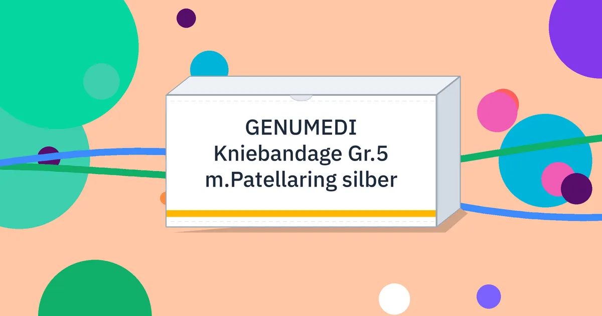 Symbolbild: Packung mit der Aufschrift GENUMEDI Kniebandage Gr.5 m.Patellaring silber (PZN 15315620) – Verfügbarkeit und Bezug in Apotheken in Frankfurt am Main