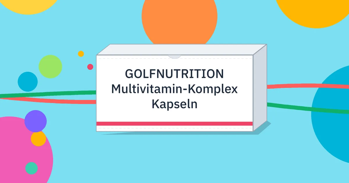 Symbolbild: Packung mit der Aufschrift GOLFNUTRITION Multivitamin-Komplex Kapseln (PZN 17215331) – Verfügbarkeit und Bezug in Apotheken in Frankfurt am Main