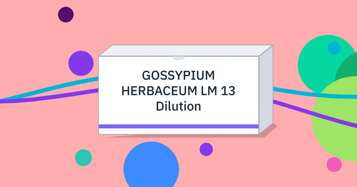 Symbolbild: Packung mit der Aufschrift GOSSYPIUM HERBACEUM LM 13 Dilution (PZN 13545600) – Verfügbarkeit und Bezug in Apotheken in Frankfurt am Main