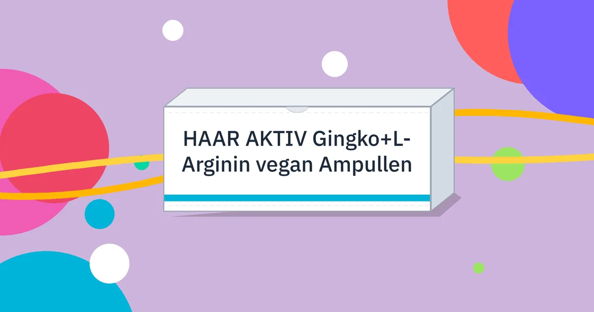 Symbolbild: Packung mit der Aufschrift HAAR AKTIV Gingko+L-Arginin vegan Ampullen (PZN 15250814) – Verfügbarkeit und Bezug in Apotheken in Frankfurt am Main