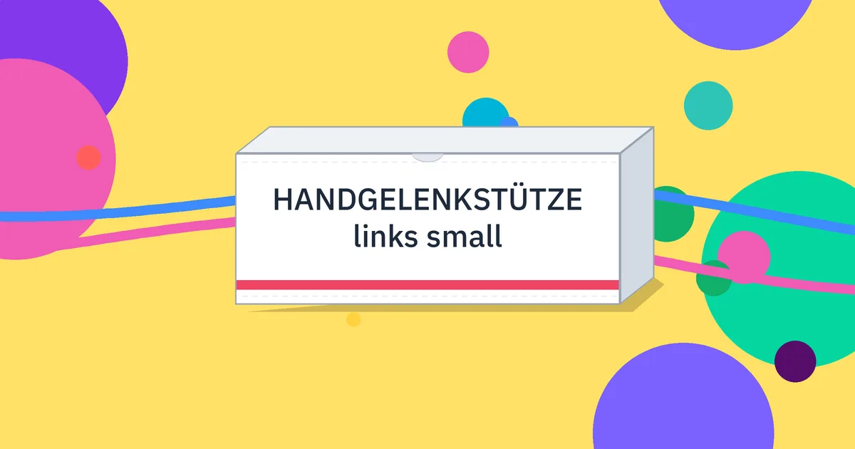 Symbolbild: Packung mit der Aufschrift HANDGELENKSTÜTZE links small (PZN 00468074) – Verfügbarkeit und Bezug in Apotheken in Frankfurt am Main