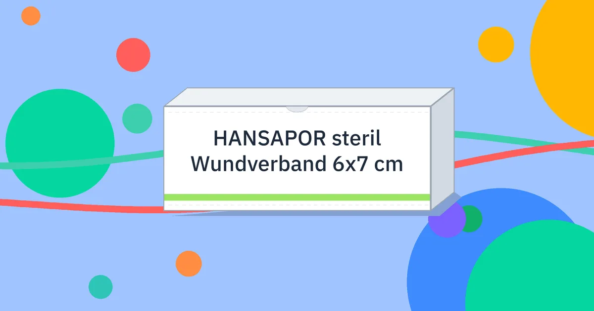 Symbolbild: Packung mit der Aufschrift HANSAPOR steril Wundverband 6x7 cm (PZN 13657546) – Verfügbarkeit und Bezug in Apotheken in Frankfurt am Main