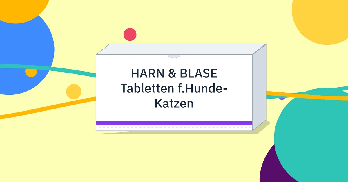Symbolbild: Packung mit der Aufschrift HARN & BLASE Tabletten f.Hunde-Katzen (PZN 19459706) – Verfügbarkeit und Bezug in Apotheken in Frankfurt am Main