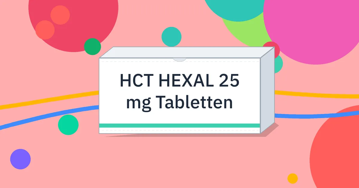 Symbolbild: Packung mit der Aufschrift HCT HEXAL 25 mg Tabletten (PZN 00271874) – Verfügbarkeit und Bezug in Apotheken in Frankfurt am Main