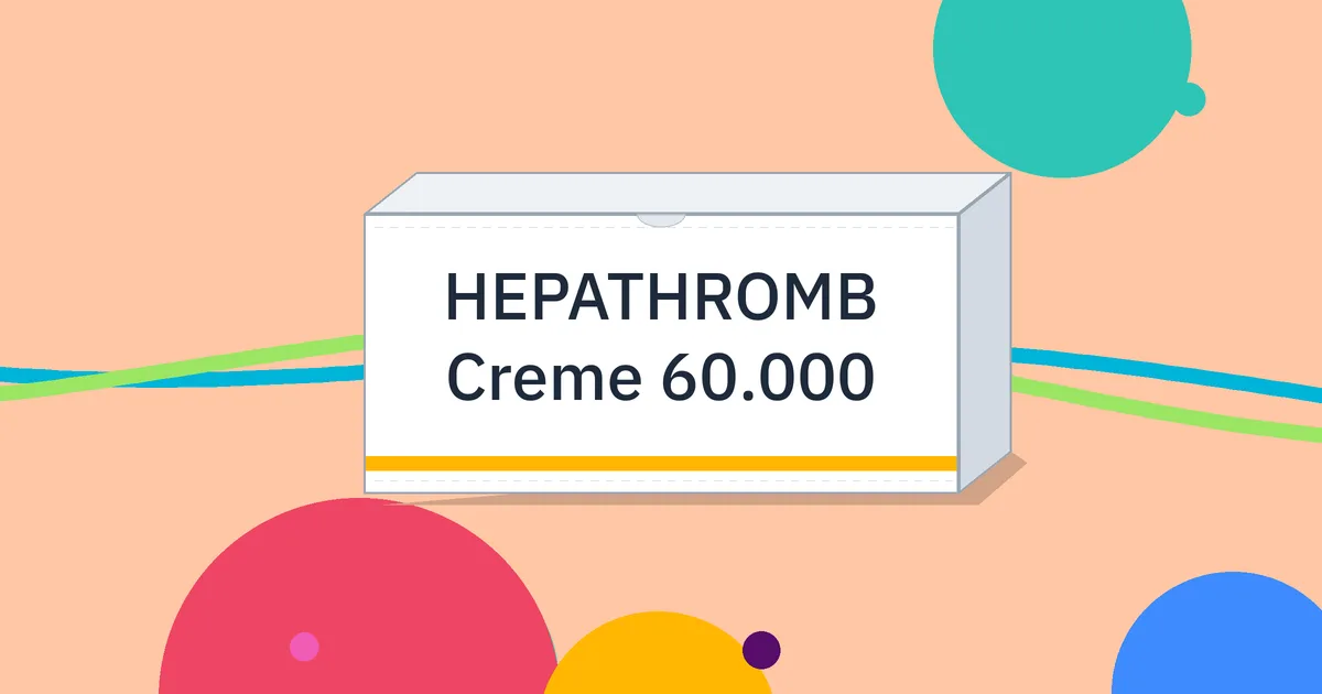 Symbolbild: Packung mit der Aufschrift HEPATHROMB Creme 60.000 (PZN 07347882) – Verfügbarkeit und Bezug in Apotheken in Frankfurt am Main
