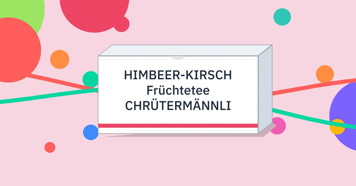 Symbolbild: Packung mit der Aufschrift HIMBEER-KIRSCH Früchtetee CHRÜTERMÄNNLI (PZN 05884937) – Verfügbarkeit und Bezug in Apotheken in Frankfurt am Main