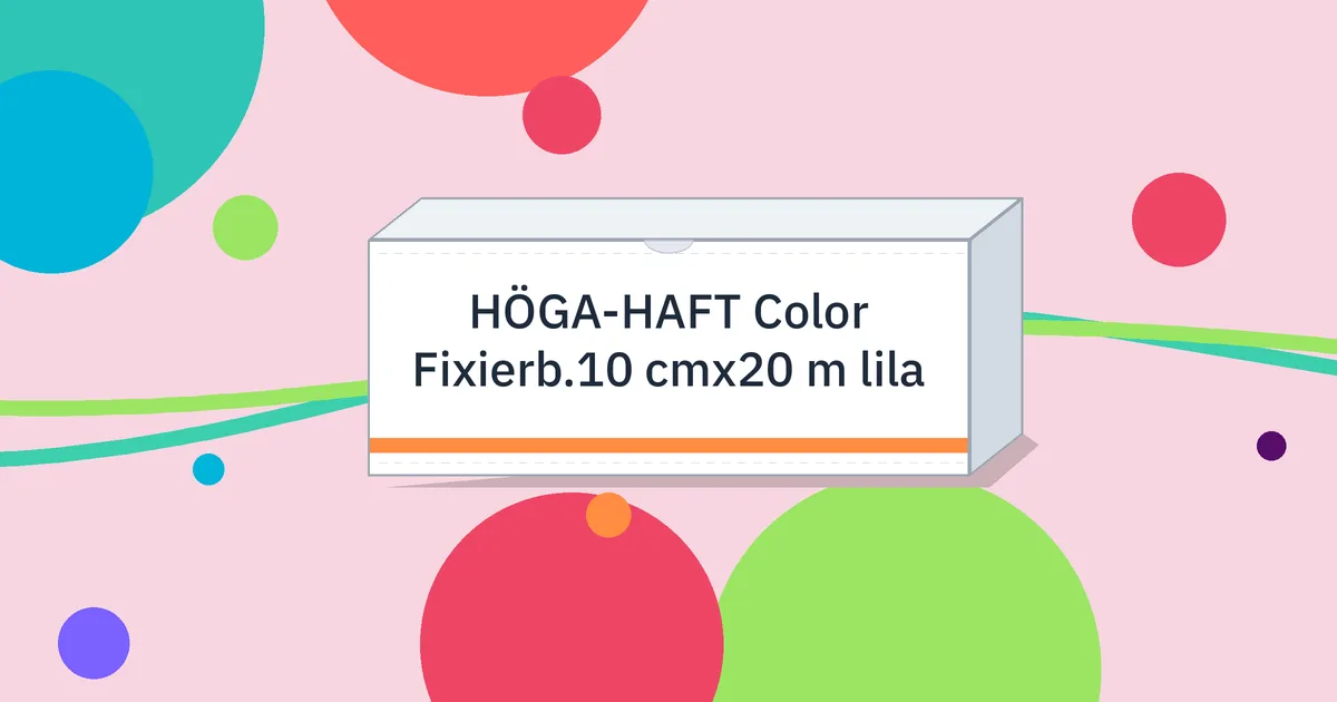 Symbolbild: Packung mit der Aufschrift HÖGA-HAFT Color Fixierb.10 cmx20 m lila (PZN 11521564) – Verfügbarkeit und Bezug in Apotheken in Frankfurt am Main