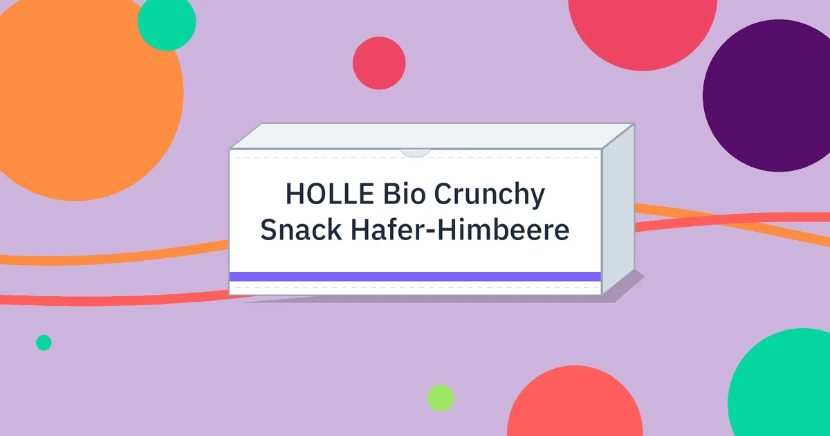 Symbolbild: Packung mit der Aufschrift HOLLE Bio Crunchy Snack Hafer-Himbeere (PZN 19413087) – Verfügbarkeit und Bezug in Apotheken in Frankfurt am Main