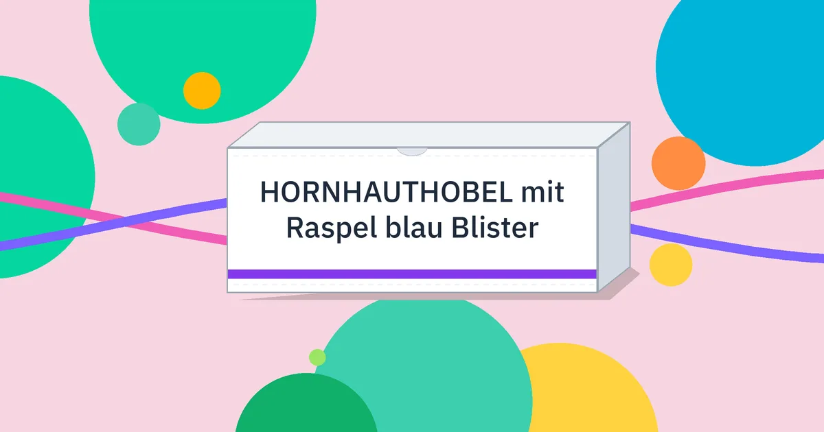 Symbolbild: Packung mit der Aufschrift HORNHAUTHOBEL mit Raspel blau Blister (PZN 01605627) – Verfügbarkeit und Bezug in Apotheken in Frankfurt am Main