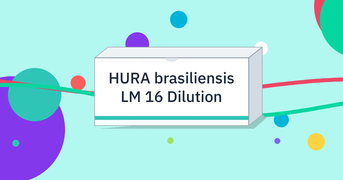 Symbolbild: Packung mit der Aufschrift HURA brasiliensis LM 16 Dilution (PZN 12889757) – Verfügbarkeit und Bezug in Apotheken in Frankfurt am Main