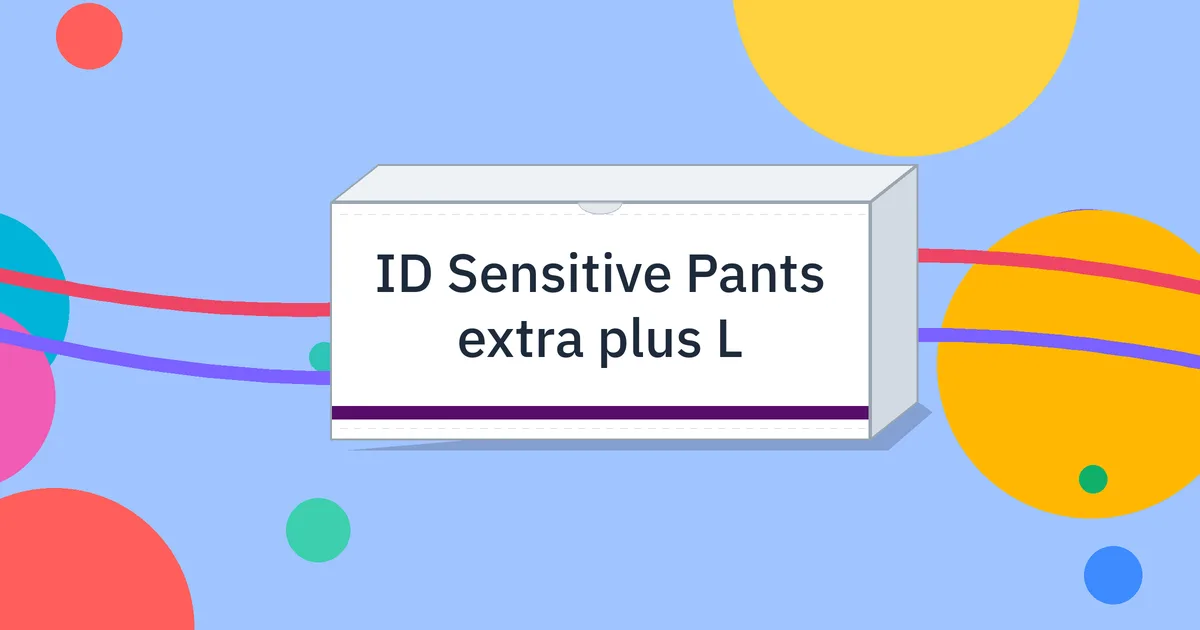 Symbolbild: Packung mit der Aufschrift ID Sensitive Pants extra plus L (PZN 19893673) – Verfügbarkeit und Bezug in Apotheken in Frankfurt am Main