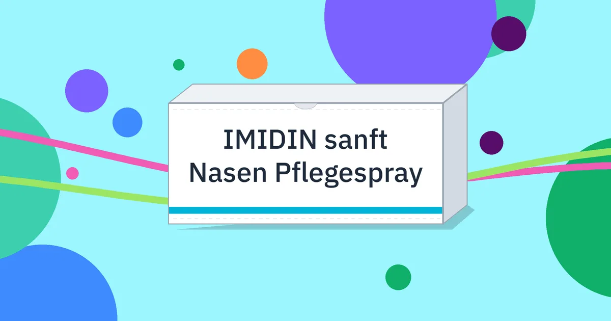 Symbolbild: Packung mit der Aufschrift IMIDIN sanft Nasen Pflegespray (PZN 00023863) – Verfügbarkeit und Bezug in Apotheken in Frankfurt am Main