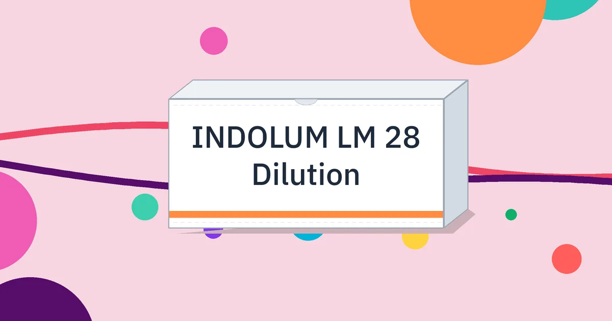 Symbolbild: Packung mit der Aufschrift INDOLUM LM 28 Dilution (PZN 13560189) – Verfügbarkeit und Bezug in Apotheken in Frankfurt am Main