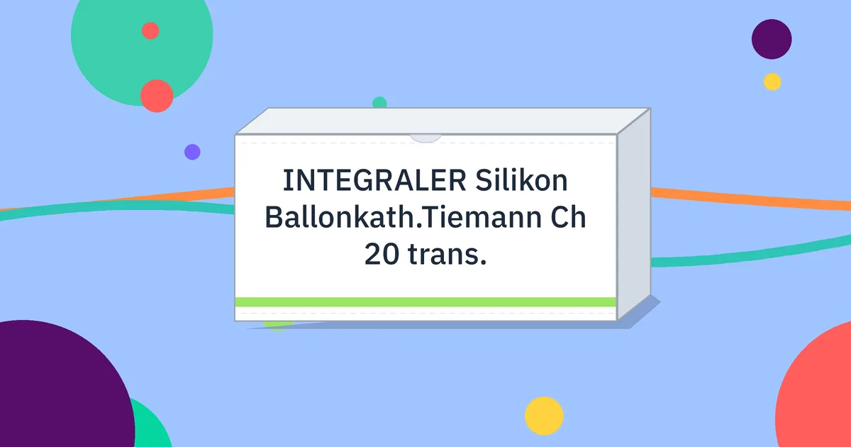 Symbolbild: Packung mit der Aufschrift INTEGRALER Silikon Ballonkath.Tiemann Ch 20 trans. (PZN 16825300) – Verfügbarkeit und Bezug in Apotheken in Frankfurt am Main