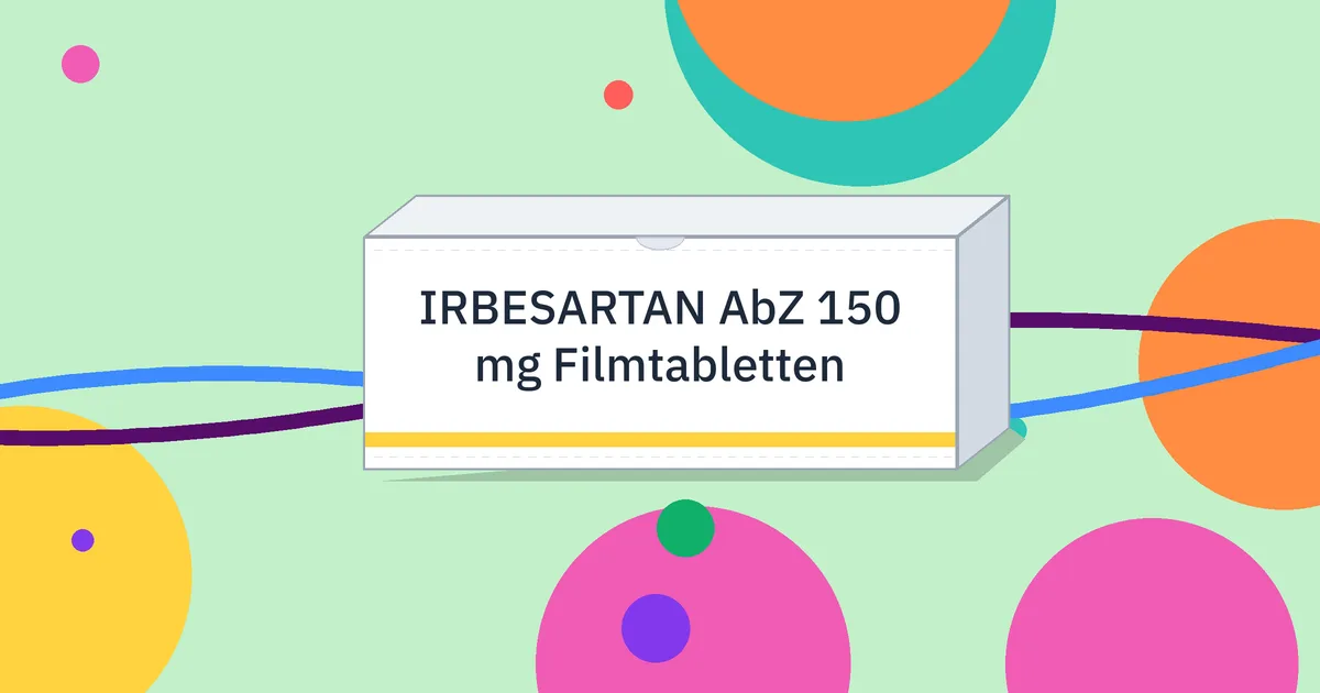 Symbolbild: Packung mit der Aufschrift IRBESARTAN AbZ 150 mg Filmtabletten (PZN 09535406) – Verfügbarkeit und Bezug in Apotheken in Frankfurt am Main
