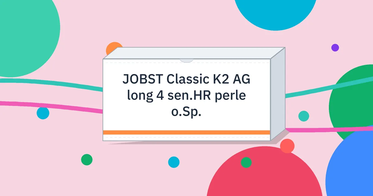 Symbolbild: Packung mit der Aufschrift JOBST Classic K2 AG long 4 sen.HR perle o.Sp. (PZN 17958747) – Verfügbarkeit und Bezug in Apotheken in Frankfurt am Main