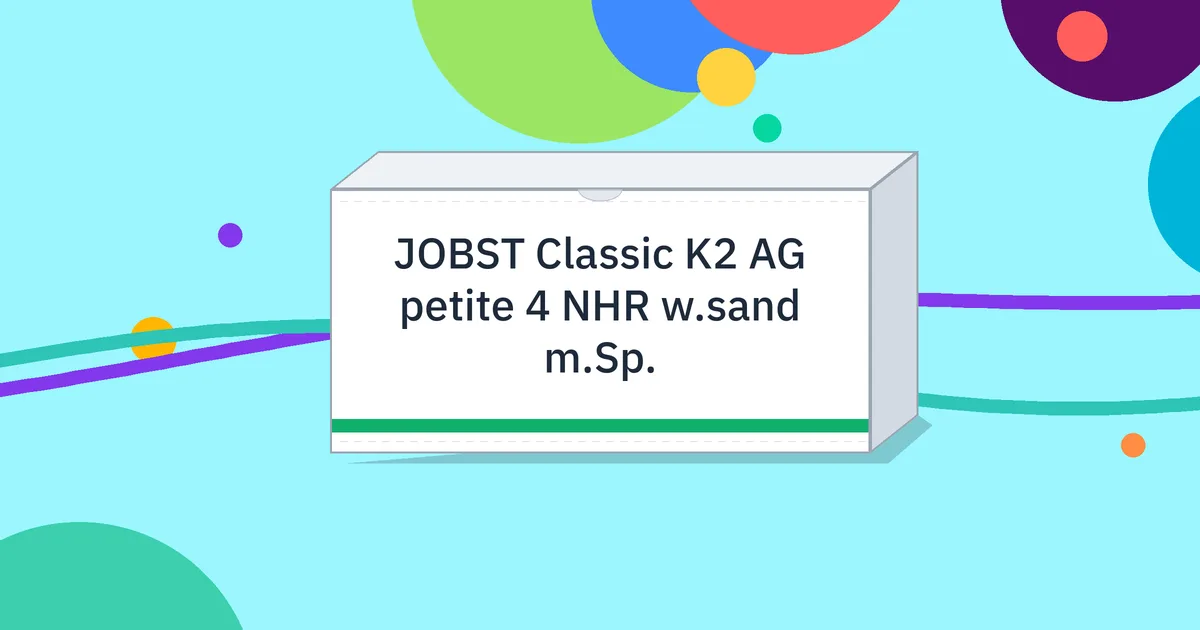 Symbolbild: Packung mit der Aufschrift JOBST Classic K2 AG petite 4 NHR w.sand m.Sp. (PZN 10728205) – Verfügbarkeit und Bezug in Apotheken in Frankfurt am Main