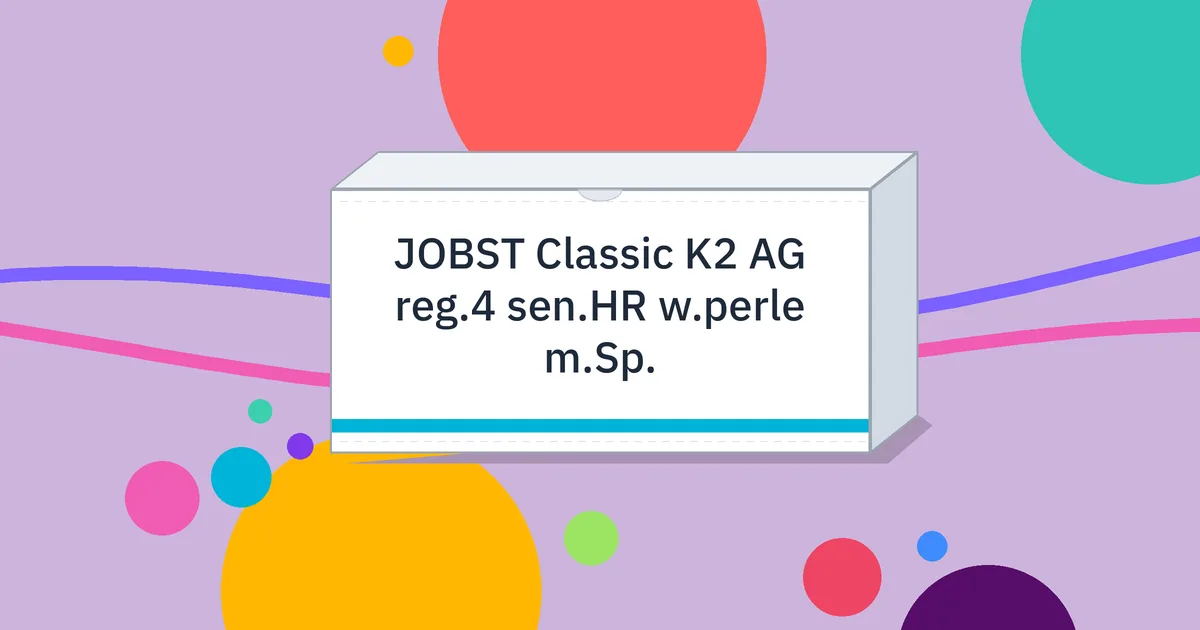 Symbolbild: Packung mit der Aufschrift JOBST Classic K2 AG reg.4 sen.HR w.perle m.Sp. (PZN 17960804) – Verfügbarkeit und Bezug in Apotheken in Frankfurt am Main