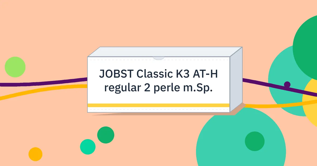 Symbolbild: Packung mit der Aufschrift JOBST Classic K3 AT-H regular 2 perle m.Sp. (PZN 13077530) – Verfügbarkeit und Bezug in Apotheken in Frankfurt am Main
