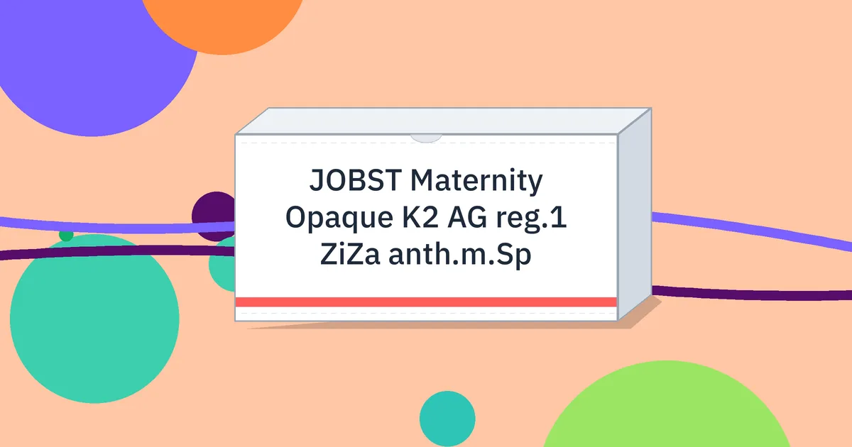 Symbolbild: Packung mit der Aufschrift JOBST Maternity Opaque K2 AG reg.1 ZiZa anth.m.Sp (PZN 15855836) – Verfügbarkeit und Bezug in Apotheken in Frankfurt am Main