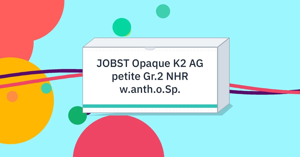 Symbolbild: Packung mit der Aufschrift JOBST Opaque K2 AG petite Gr.2 NHR w.anth.o.Sp. (PZN 16286607) – Verfügbarkeit und Bezug in Apotheken in Frankfurt am Main