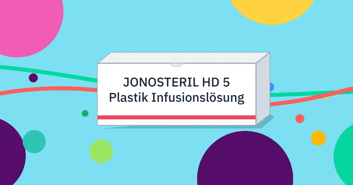 Symbolbild: Packung mit der Aufschrift JONOSTERIL HD 5 Plastik Infusionslösung (PZN 04395225) – Verfügbarkeit und Bezug in Apotheken in Frankfurt am Main