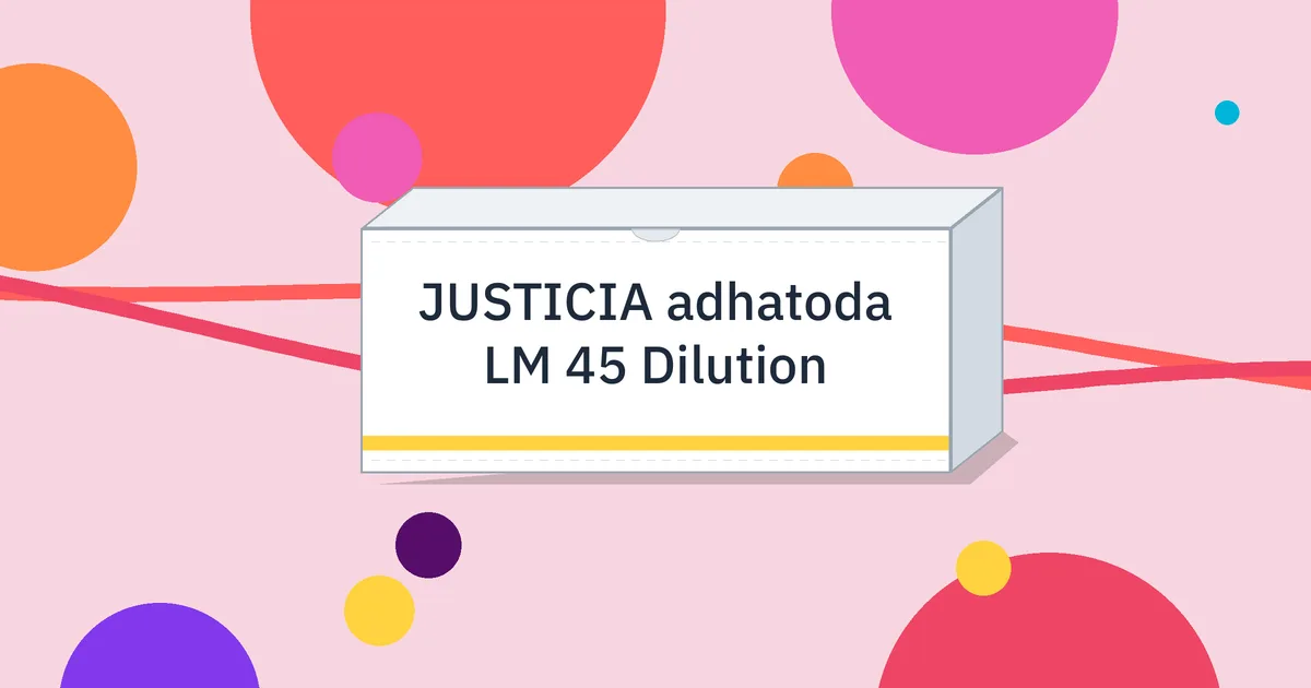 Symbolbild: Packung mit der Aufschrift JUSTICIA adhatoda LM 45 Dilution (PZN 13565815) – Verfügbarkeit und Bezug in Apotheken in Frankfurt am Main