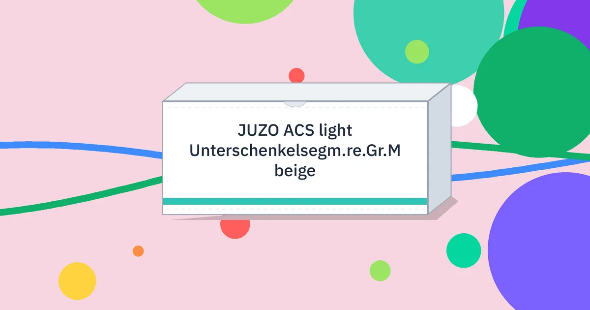 Symbolbild: Packung mit der Aufschrift JUZO ACS light Unterschenkelsegm.re.Gr.M beige (PZN 13884940) – Verfügbarkeit und Bezug in Apotheken in Frankfurt am Main