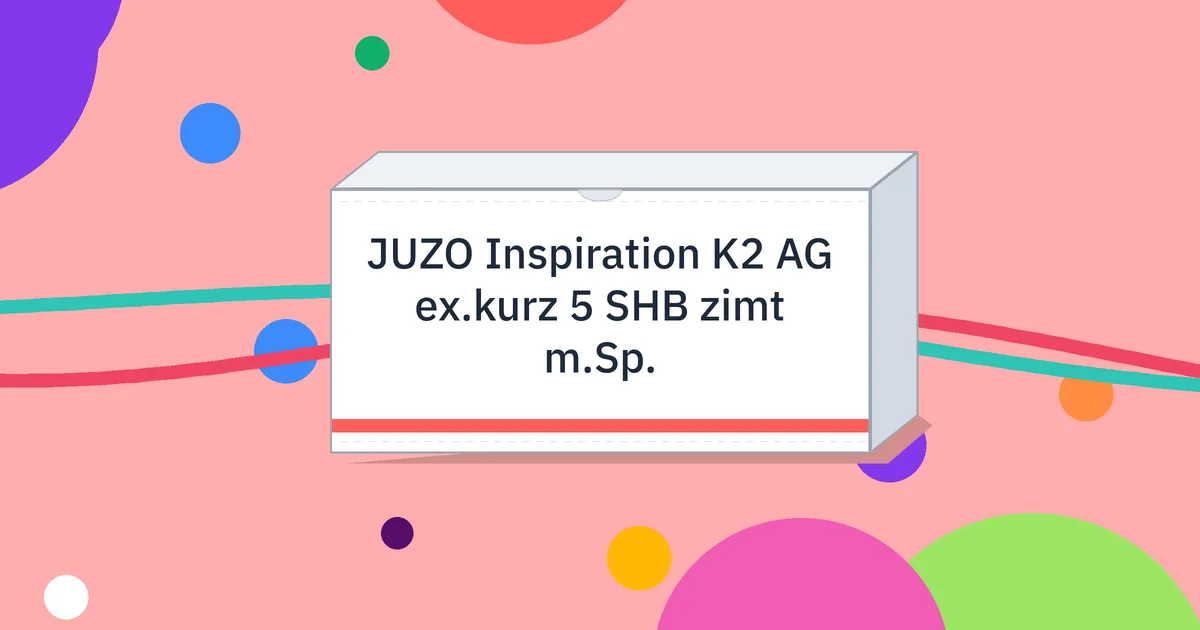Symbolbild: Packung mit der Aufschrift JUZO Inspiration K2 AG ex.kurz 5 SHB zimt m.Sp. (PZN 14964871) – Verfügbarkeit und Bezug in Apotheken in Frankfurt am Main