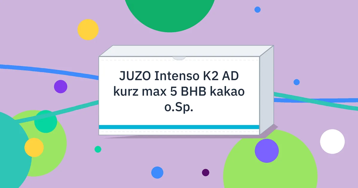 Symbolbild: Packung mit der Aufschrift JUZO Intenso K2 AD kurz max 5 BHB kakao o.Sp. (PZN 18626527) – Verfügbarkeit und Bezug in Apotheken in Frankfurt am Main