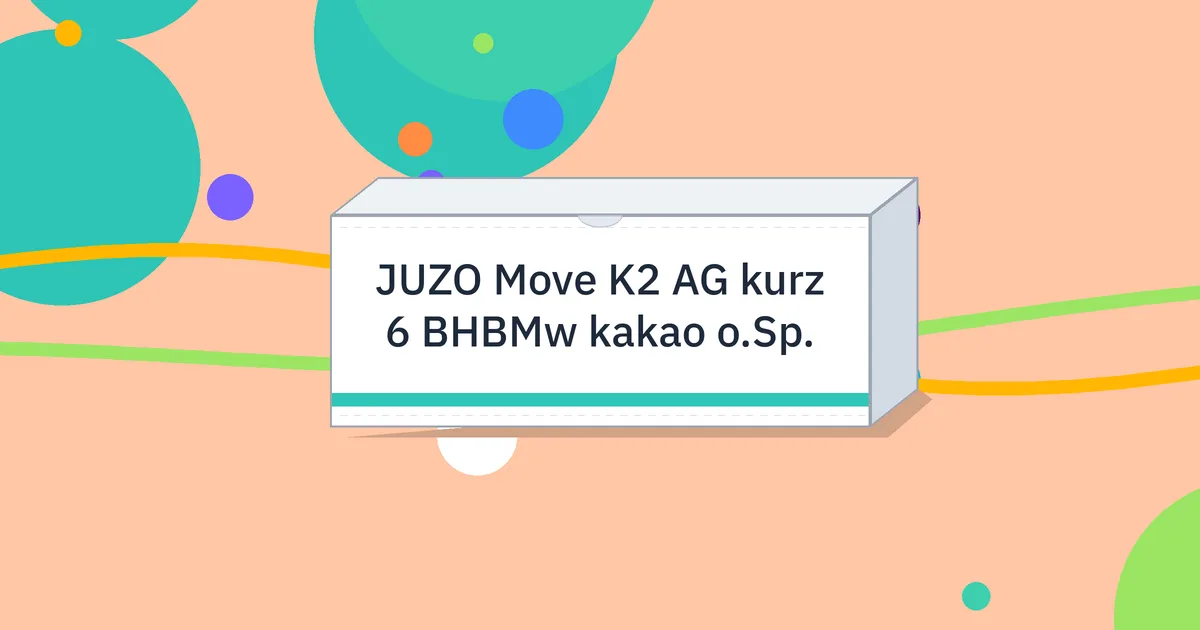 Symbolbild: Packung mit der Aufschrift JUZO Move K2 AG kurz 6 BHBMw kakao o.Sp. (PZN 18562520) – Verfügbarkeit und Bezug in Apotheken in Frankfurt am Main