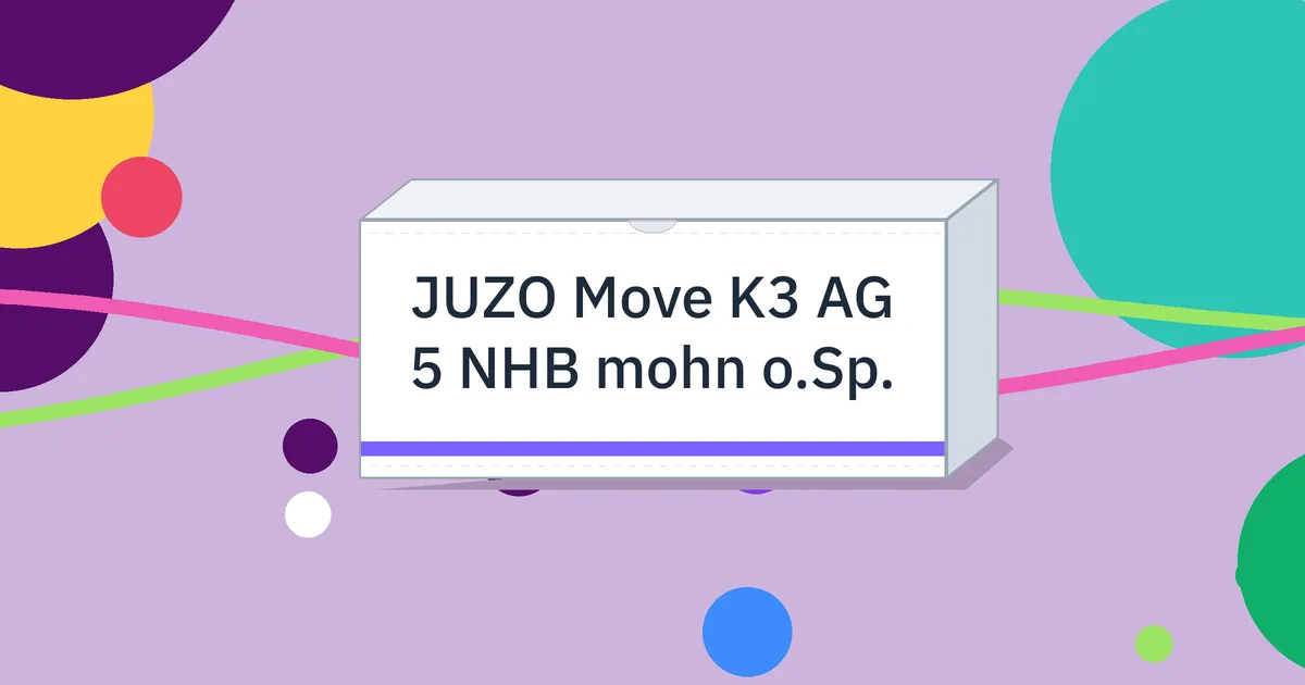 Symbolbild: Packung mit der Aufschrift JUZO Move K3 AG 5 NHB mohn o.Sp. (PZN 18589097) – Verfügbarkeit und Bezug in Apotheken in Frankfurt am Main