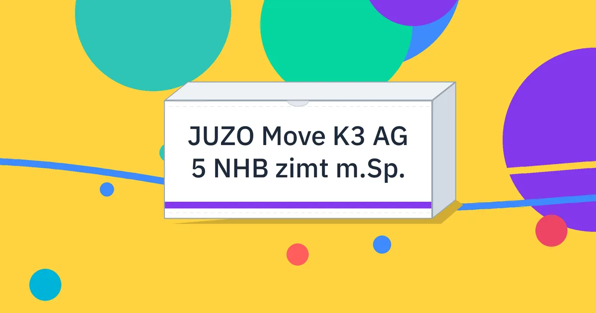 Symbolbild: Packung mit der Aufschrift JUZO Move K3 AG 5 NHB zimt m.Sp. (PZN 18575215) – Verfügbarkeit und Bezug in Apotheken in Frankfurt am Main