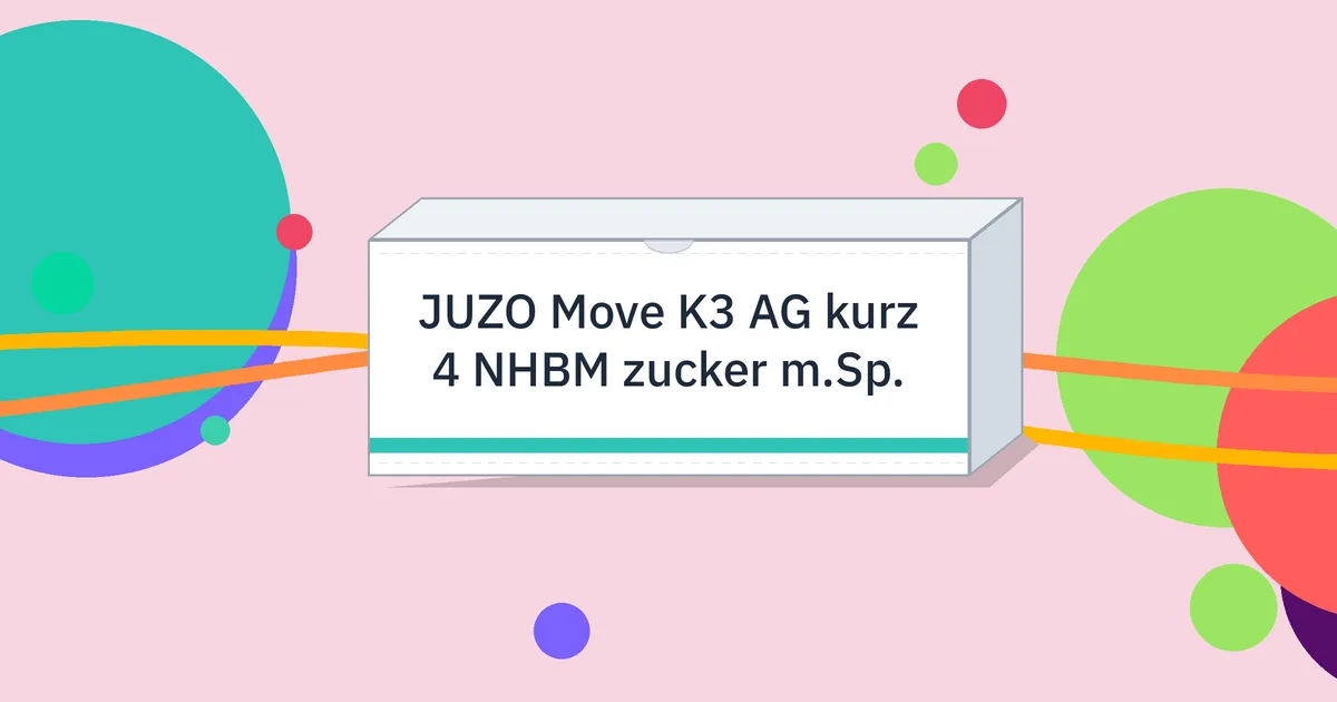 Symbolbild: Packung mit der Aufschrift JUZO Move K3 AG kurz 4 NHBM zucker m.Sp. (PZN 18578627) – Verfügbarkeit und Bezug in Apotheken in Frankfurt am Main