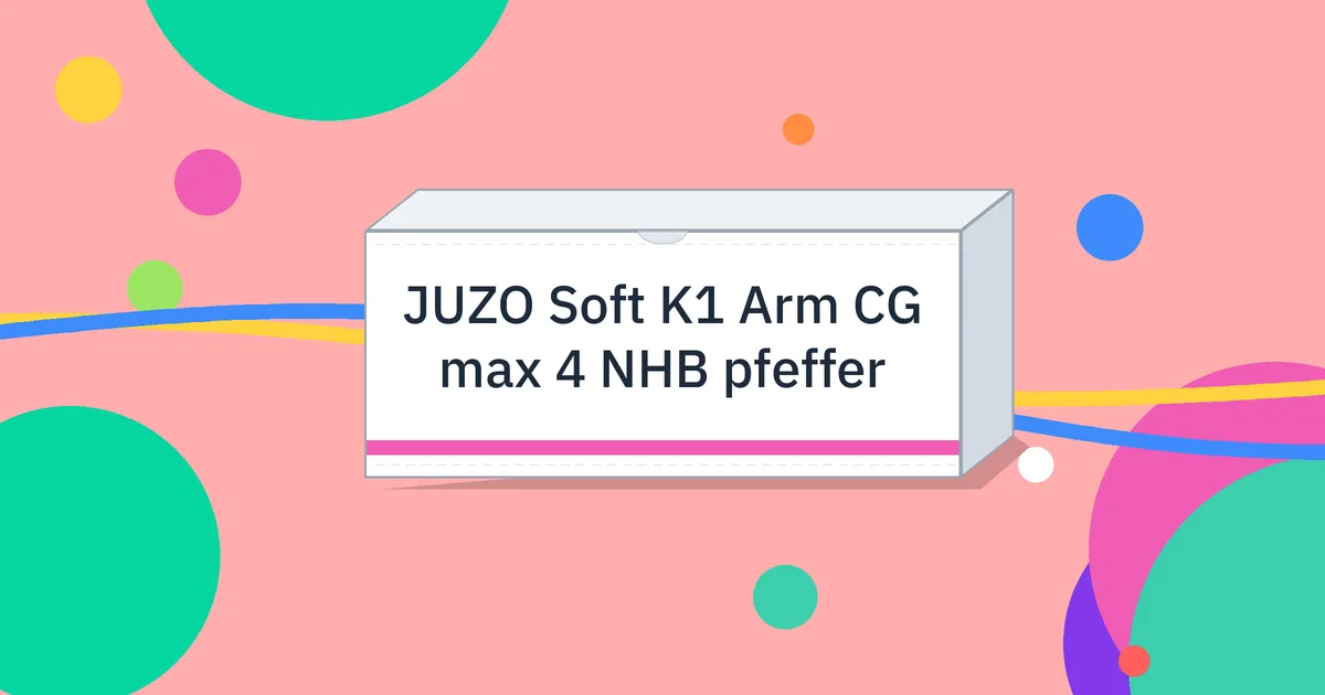 Symbolbild: Packung mit der Aufschrift JUZO Soft K1 Arm CG max 4 NHB pfeffer (PZN 15508750) – Verfügbarkeit und Bezug in Apotheken in Frankfurt am Main