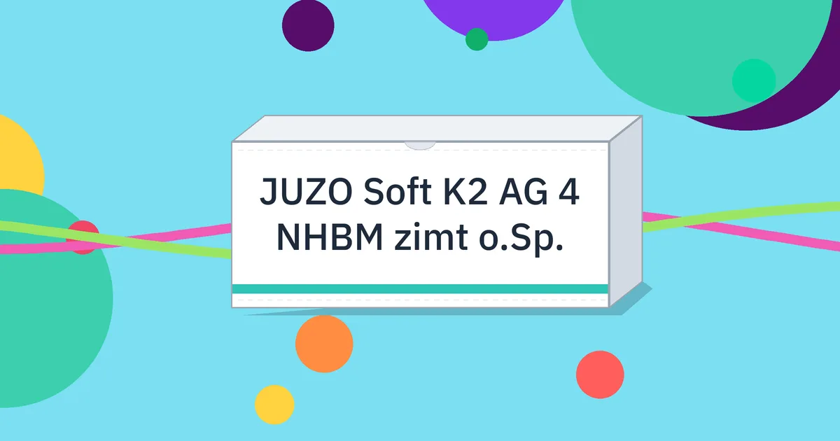 Symbolbild: Packung mit der Aufschrift JUZO Soft K2 AG 4 NHBM zimt o.Sp. (PZN 14997333) – Verfügbarkeit und Bezug in Apotheken in Frankfurt am Main
