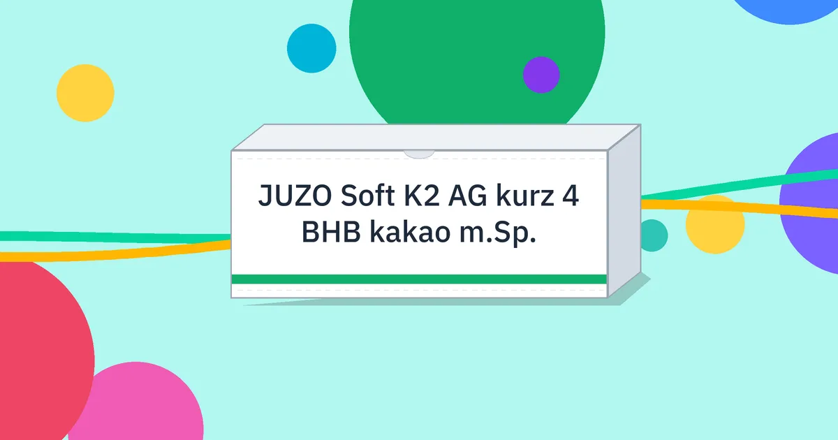 Symbolbild: Packung mit der Aufschrift JUZO Soft K2 AG kurz 4 BHB kakao m.Sp. (PZN 14826488) – Verfügbarkeit und Bezug in Apotheken in Frankfurt am Main