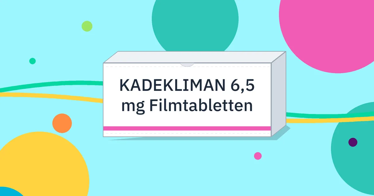 Symbolbild: Packung mit der Aufschrift KADEKLIMAN 6,5 mg Filmtabletten (PZN 18204200) – Verfügbarkeit und Bezug in Apotheken in Frankfurt am Main