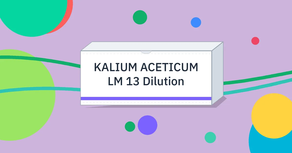 Symbolbild: Packung mit der Aufschrift KALIUM ACETICUM LM 13 Dilution (PZN 12916595) – Verfügbarkeit und Bezug in Apotheken in Frankfurt am Main