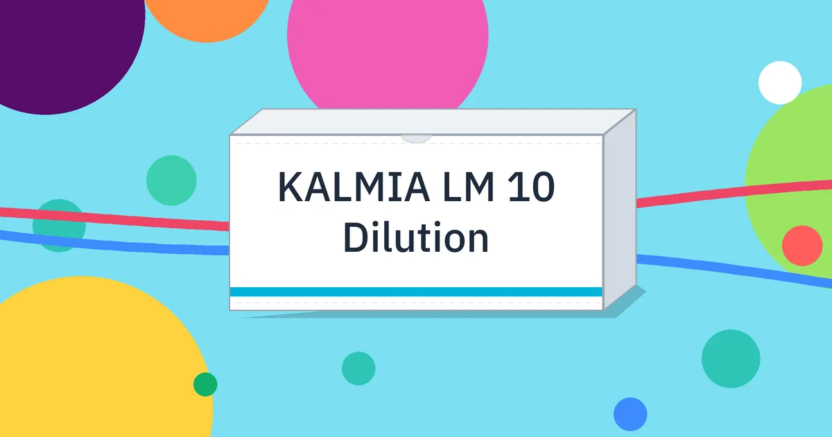 Symbolbild: Packung mit der Aufschrift KALMIA LM 10 Dilution (PZN 12927601) – Verfügbarkeit und Bezug in Apotheken in Frankfurt am Main
