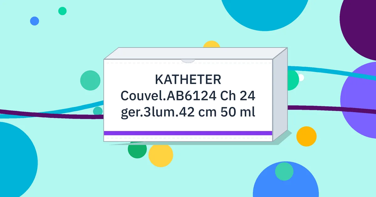 Symbolbild: Packung mit der Aufschrift KATHETER Couvel.AB6124 Ch 24 ger.3lum.42 cm 50 ml (PZN 00152833) – Verfügbarkeit und Bezug in Apotheken in Frankfurt am Main