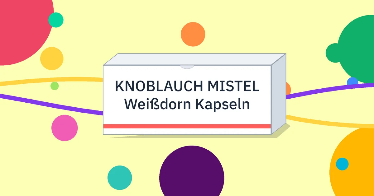 Symbolbild: Packung mit der Aufschrift KNOBLAUCH MISTEL Weißdorn Kapseln (PZN 11650681) – Verfügbarkeit und Bezug in Apotheken in Frankfurt am Main