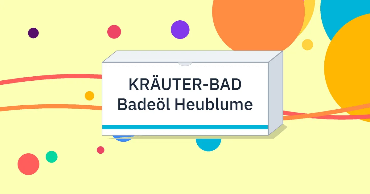 Symbolbild: Packung mit der Aufschrift KRÄUTER-BAD Badeöl Heublume (PZN 14263097) – Verfügbarkeit und Bezug in Apotheken in Frankfurt am Main