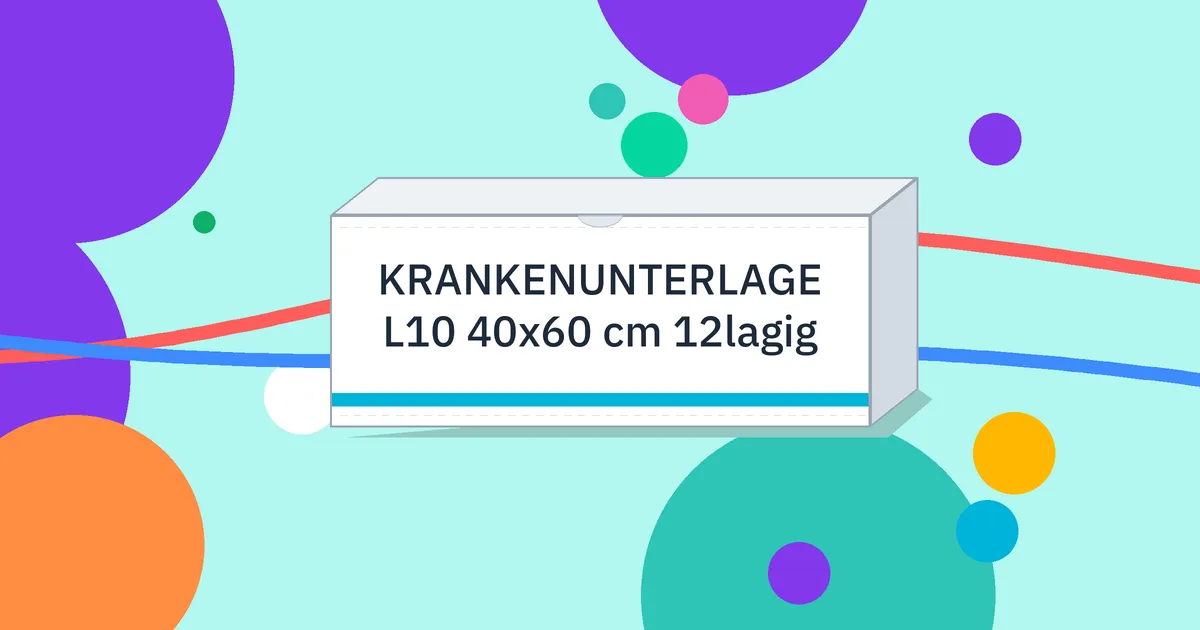 Symbolbild: Packung mit der Aufschrift KRANKENUNTERLAGE L10 40x60 cm 12lagig (PZN 04082130) – Verfügbarkeit und Bezug in Apotheken in Frankfurt am Main