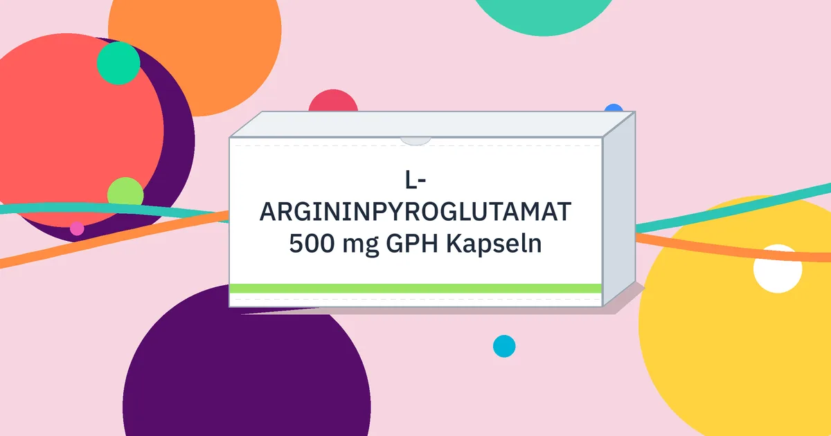 Symbolbild: Packung mit der Aufschrift L-ARGININPYROGLUTAMAT 500 mg GPH Kapseln (PZN 04131911) – Verfügbarkeit und Bezug in Apotheken in Frankfurt am Main