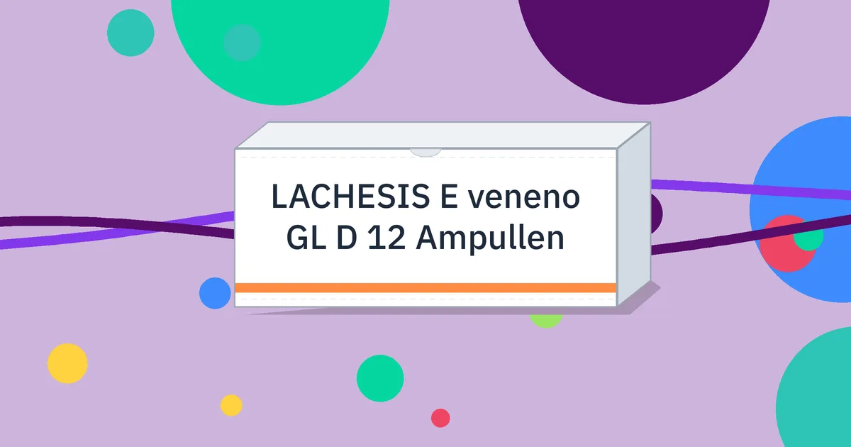Symbolbild: Packung mit der Aufschrift LACHESIS E veneno GL D 12 Ampullen (PZN 02884799) – Verfügbarkeit und Bezug in Apotheken in Frankfurt am Main