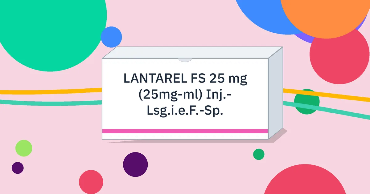 Symbolbild: Packung mit der Aufschrift LANTAREL FS 25 mg (25mg-ml) Inj.-Lsg.i.e.F.-Sp. (PZN 09221553) – Verfügbarkeit und Bezug in Apotheken in Frankfurt am Main