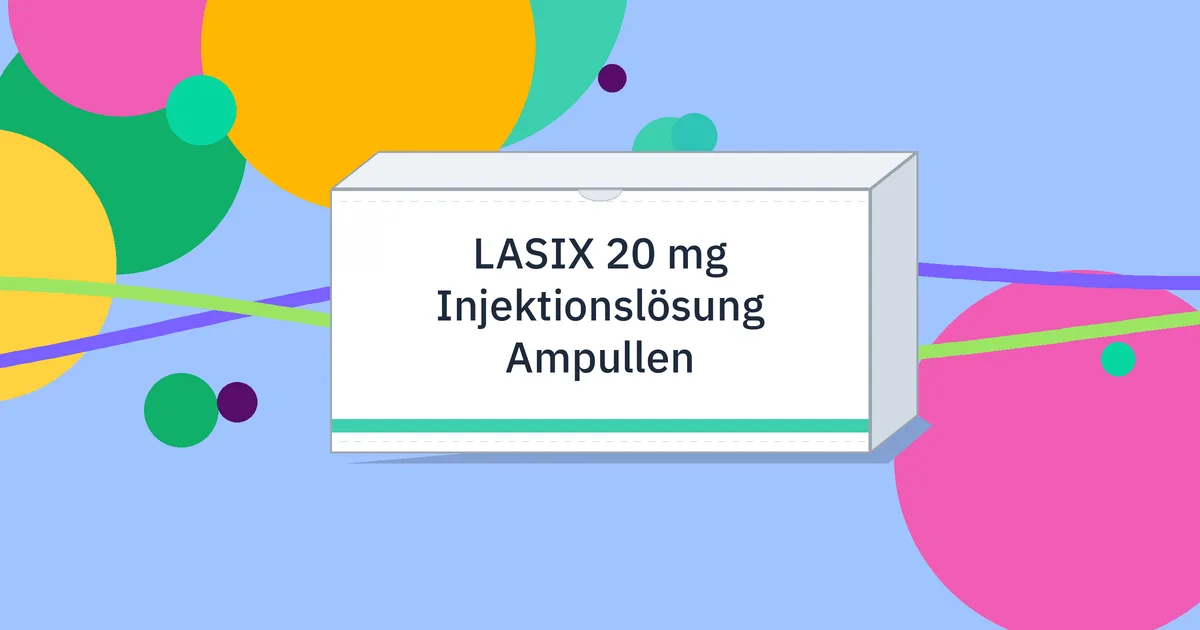 Symbolbild: Packung mit der Aufschrift LASIX 20 mg Injektionslösung Ampullen (PZN 04686276) – Verfügbarkeit und Bezug in Apotheken in Frankfurt am Main