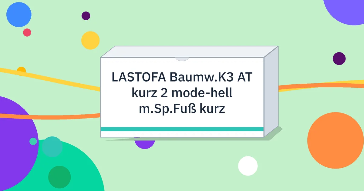Symbolbild: Packung mit der Aufschrift LASTOFA Baumw.K3 AT kurz 2 mode-hell m.Sp.Fuß kurz (PZN 01958751) – Verfügbarkeit und Bezug in Apotheken in Frankfurt am Main